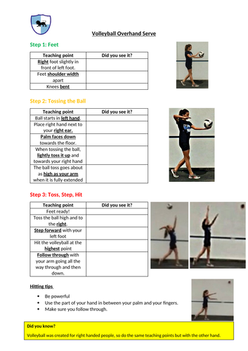 Volleyball - KS4: Sport Education Booklet and Resources | Teaching ...