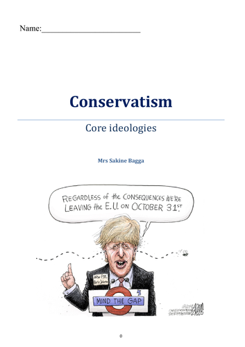Conservatism ideology notes and revision pack | Teaching Resources