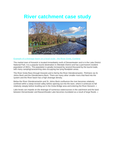 Case Study River Catchment Cumbria AQA | Teaching Resources Case Study River Catchment Cumbria AQA | Teaching Resources