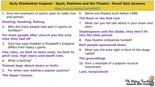 Sport, Pastimes and Leisure - Early Elizabethan England Editable ...