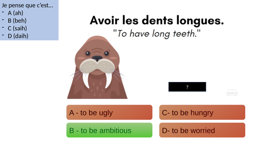 Gadiom-French "Parts of the body" idioms quiz | Teaching Resources