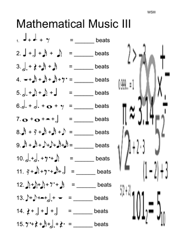 Mathematical Music - 3 sheets (easy, dotted & rests) | Teaching Resources