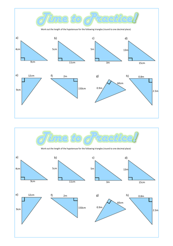 Finding Side Lengths Using Pythagoras Worksheet | Teaching Resources Finding Side Lengths Using Pythagoras Worksheet | Teaching Resources