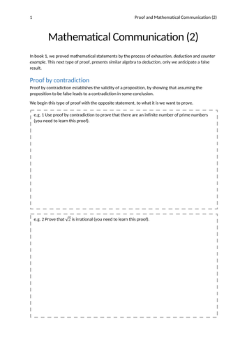Proof (Year 2 A Level Maths): class notes + questions and answers ...