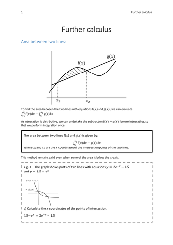 Further Calculus (Year 2 A Level Maths): class notes + questions and ...