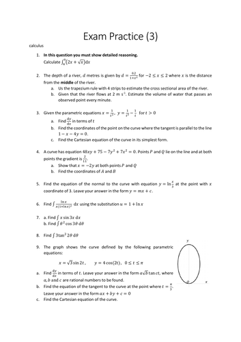 Exam practice (A Level maths, year 2): questions and answers (Armitage ...