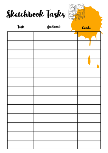 Sketchbook Task sheet | Teaching Resources