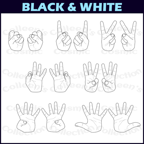 Counting Hands Clipart - Multicultural | Teaching Resources