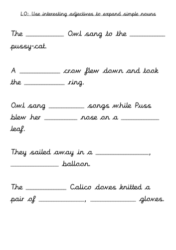The Owl and the Pussy-cat | Teaching Resources