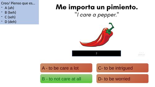 Gadiom- Spanish food idioms quiz | Teaching Resources