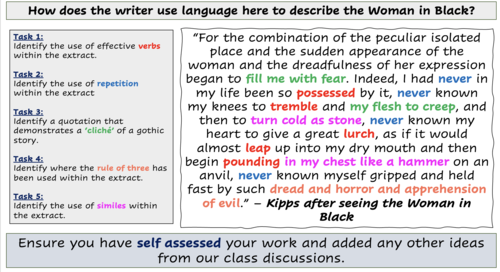 Language P1 'The Woman in Black' | Teaching Resources