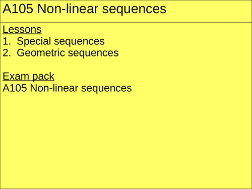 A105 Non-linear sequences | Teaching Resources