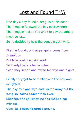 Year 1 Lost and Found Planning | Teaching Resources