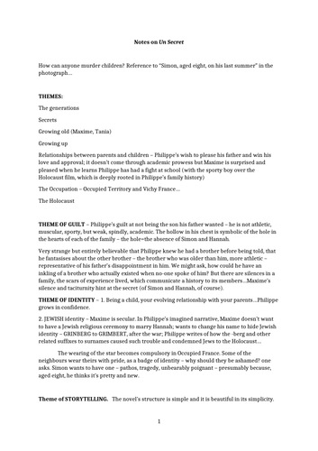 UN SECRET French A level notes for students | Teaching Resources