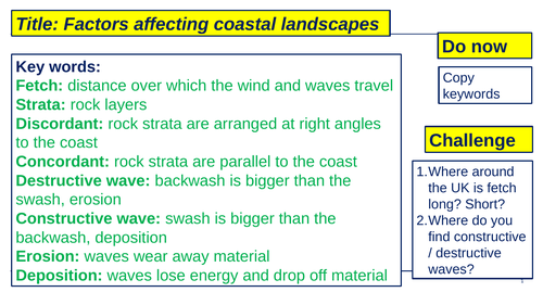 UK paper 2 (Edexcel B Geography) - L6 Factors affecting coastal ...