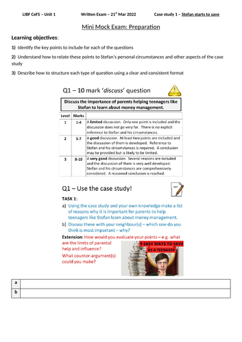 LIBF CeFS U1 Exam MAR 2022: CS1 - MINI MOCK Bundle | Teaching Resources