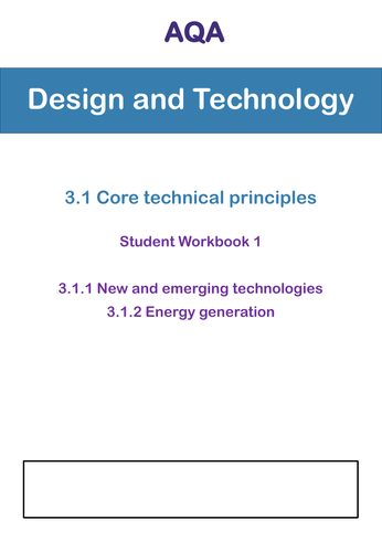 AQA GCSE D&T Workbook 3.1 Core technical principles | Teaching Resources