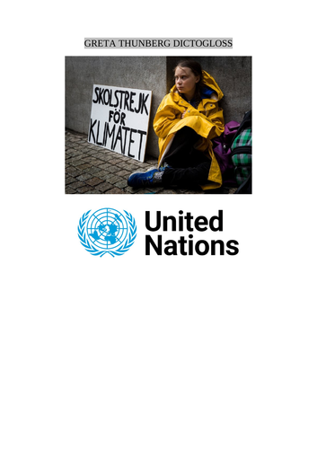 Greta Thunberg Biography Comprehension + Dictogloss | Teaching Resources