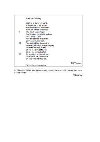 Unseen Poetry - Exam Skills 7 lesson mini scheme | Teaching Resources