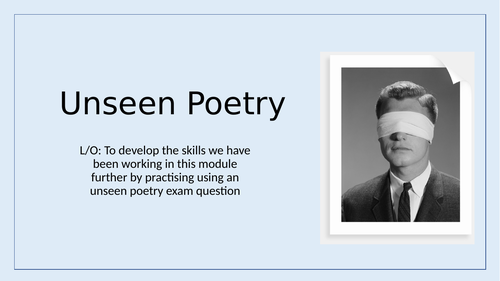 Unseen Poetry - Exam Skills 7 lesson mini scheme | Teaching Resources