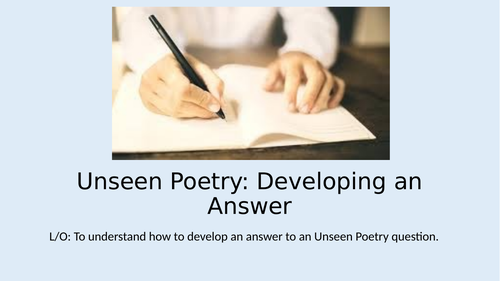 Unseen Poetry - Exam Skills 7 lesson mini scheme | Teaching Resources