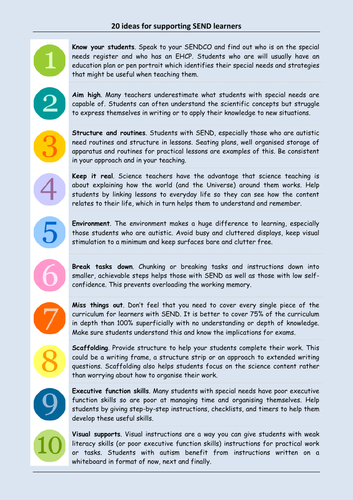 Supporting SEND students | Teaching Resources