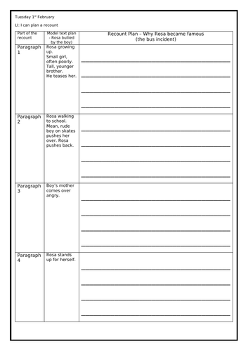 I am Rosa Parks Recount | Teaching Resources