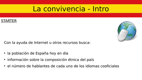 A2 Spanish Lesson 3.1 La convivencia de culturas | Teaching Resources