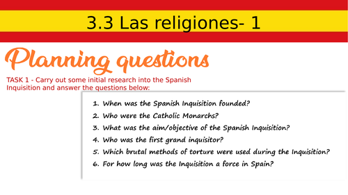 A2 Spanish Lesson 3.3 Las religiones | Teaching Resources
