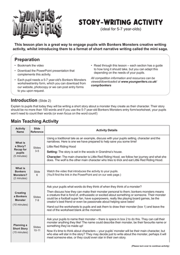 Bonkers Monsters Mini Saga Writing Resources for 5-11 | Teaching Resources