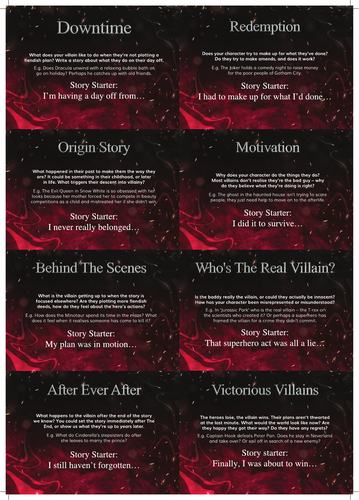 Twisted Tales Mini Saga Writing Resources for 11-18 Year-Olds ...