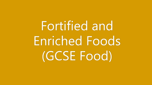 Fortification and Enrichment of food (GCSE) | Teaching Resources