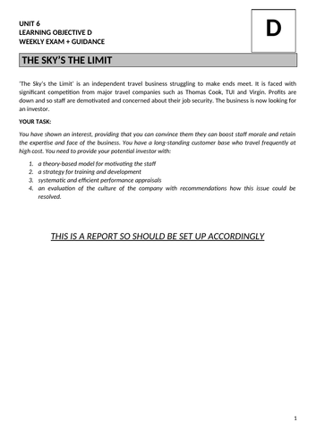 Btec Level 3 Business Unit 6 | Teaching Resources