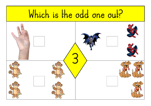 number 3 - odd one out - subitising (subitizing) problem solving ...