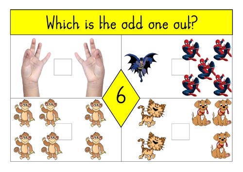 number 6 - odd one out - subitising (subitizing) problem solving ...