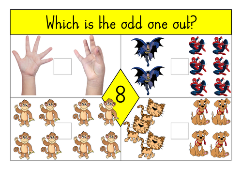 number 8 - odd one out - subitising (subitizing) problem solving ...