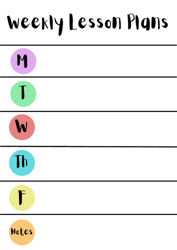 Weekly Planning Sheet | Teaching Resources
