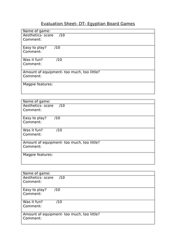 Year 5 and 6 DT Medium Term Plan- Ancient Egyptian Board Games ...