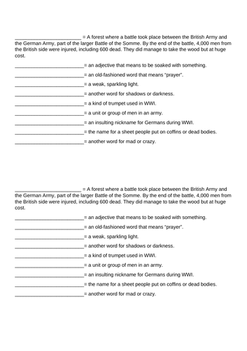 English Literature War Poetry SOW (Remains, A Dead Boche, Anthem for ...