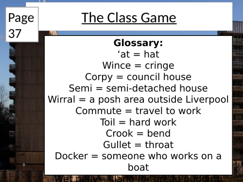 The Class Game GCSE Edexcel Conflict Poetry Anthology | Teaching Resources