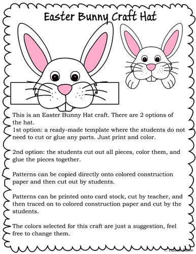 Easter Bunny Craft Hat / Crown Template Bunny Headband / Rabbit Craft ...