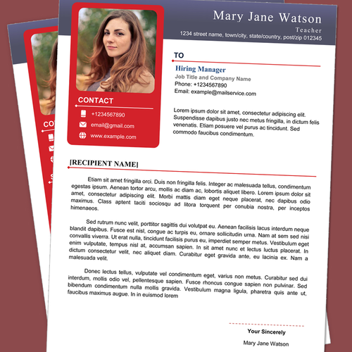 RESUME Template Editable MS Word | CV Letter template | Teacher Resume ...