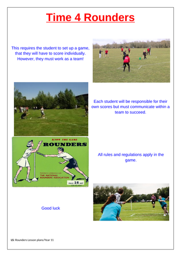 Rounders Lesson plans and SOW - Year 11 | Teaching Resources