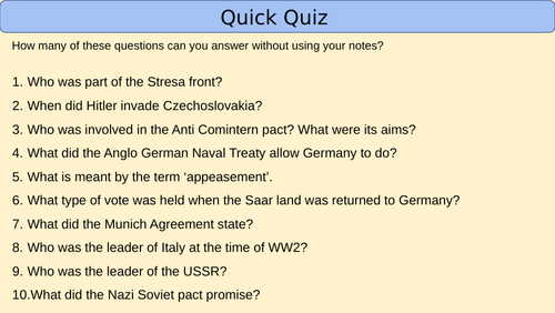 Road to War GCSE Revision | Teaching Resources