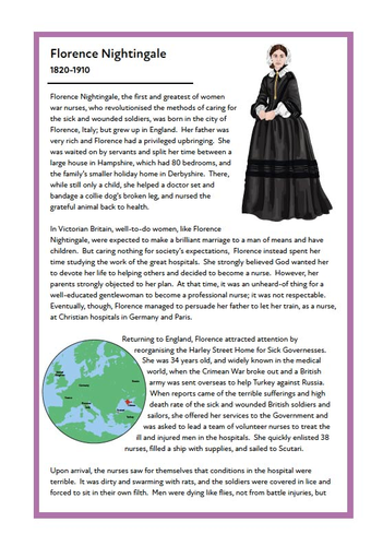 Florence Nightingale Biography and Comprehension (9-12 years ...