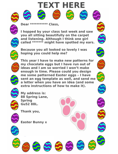 Easter bunny letter | Teaching Resources