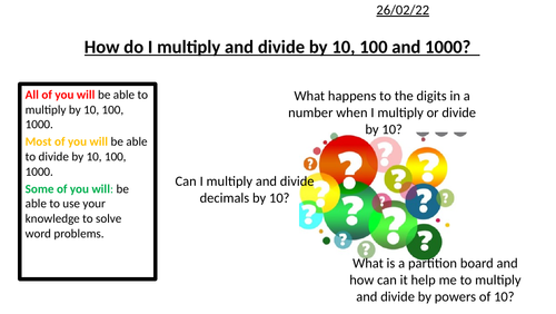Multiplying and dividing by 10, 100, 1000 | Teaching Resources