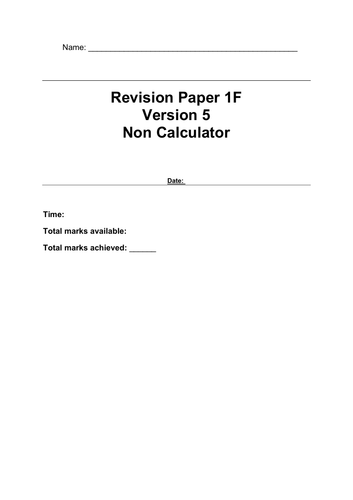 Foundation GCSE Maths 2022 Revision Paper 1F 6 SETS | Teaching Resources
