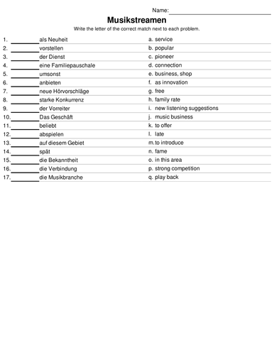 AQA Stimmt GCSE German (Higher) – Kapitel 2 – Musik ist mein Leben ...