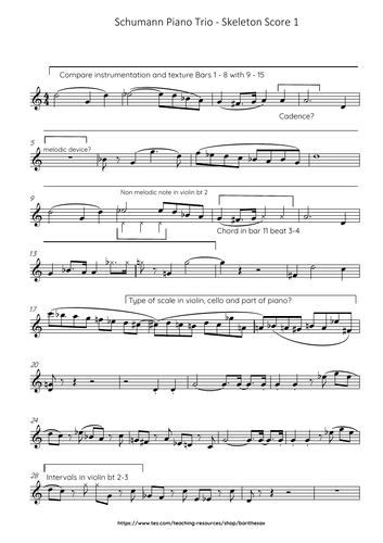 Schumann Piano Trio Listening Tests - Edexcel A level Music | Teaching ...
